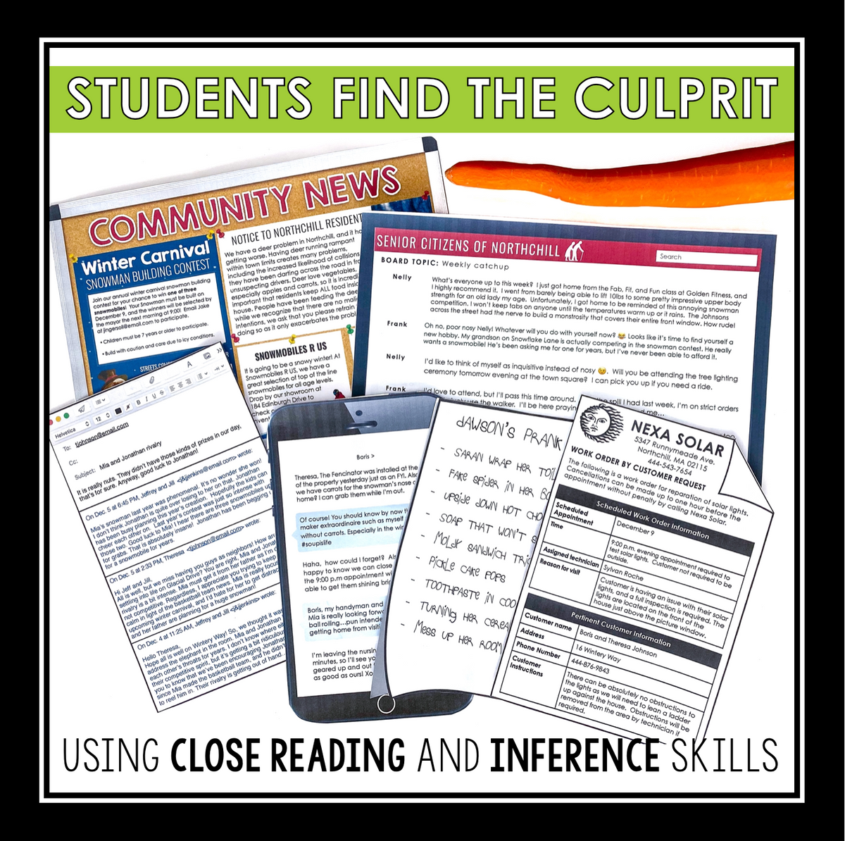 Christmas Close Reading Mystery Inference Activity - Who Destroyed the ...