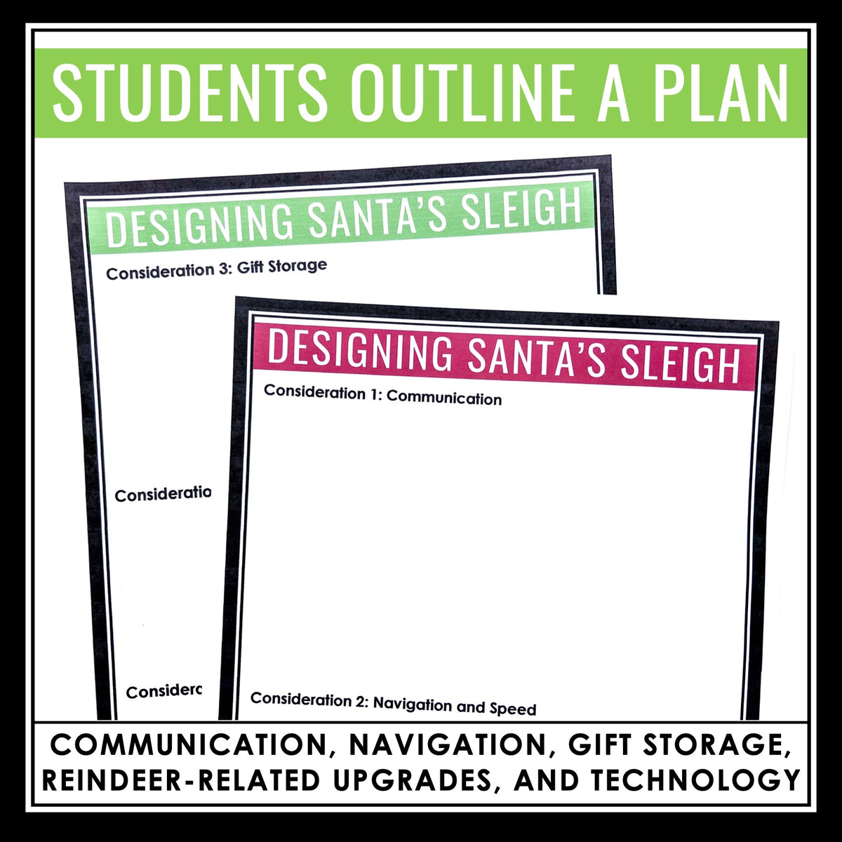 Christmas Writing Assignment - Designing Santa's Sleigh Holiday Activi ...