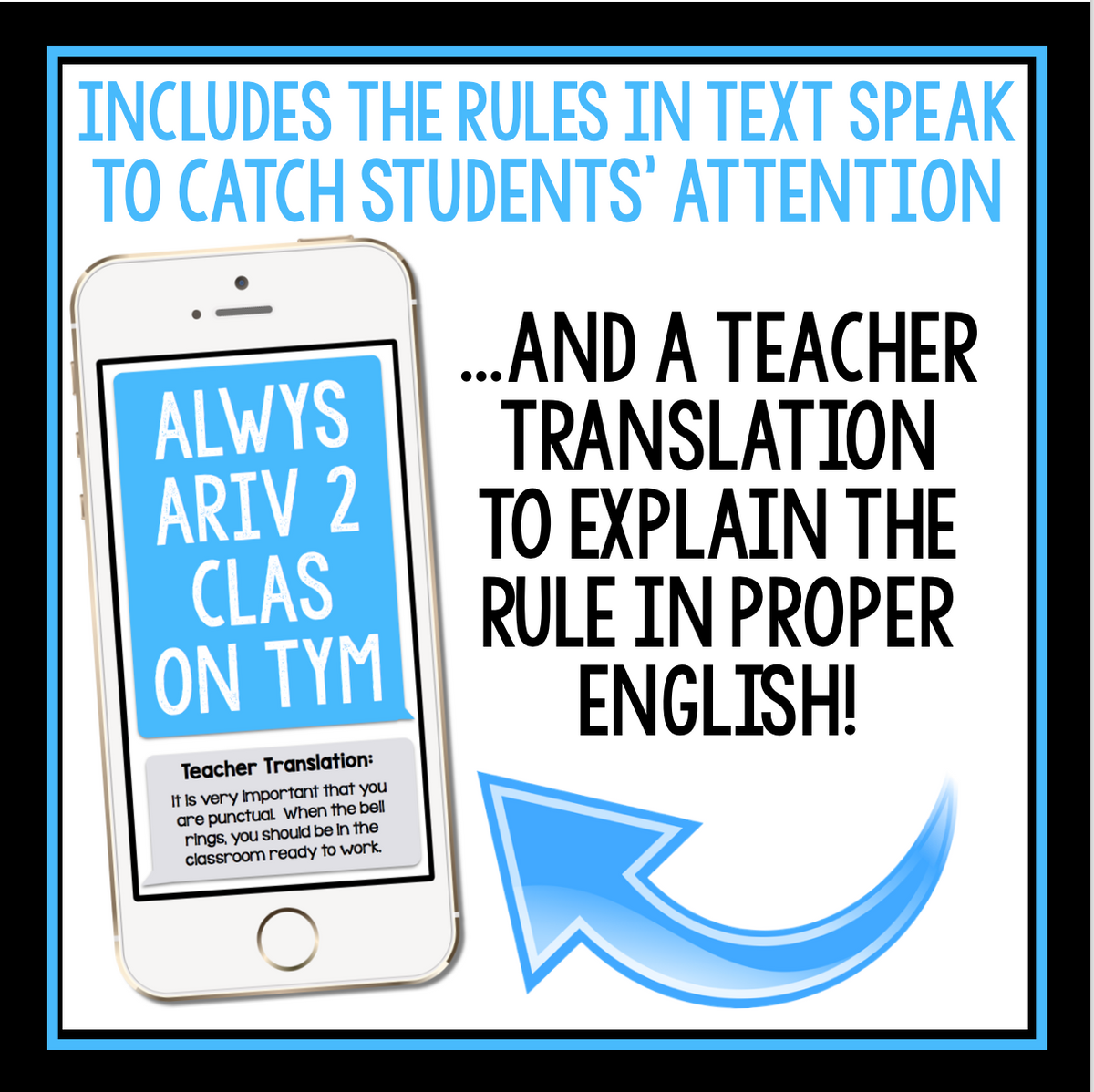 Class Rules Posters - Text Messages - Creative Back to School Bulletin ...