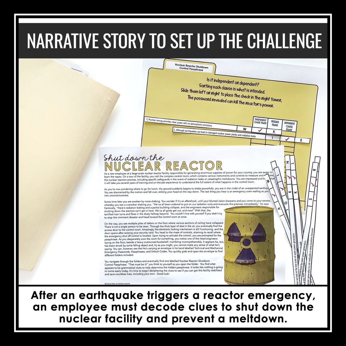 Independent & Dependent Clauses Grammar Activity Escape Challenge, Sli ...