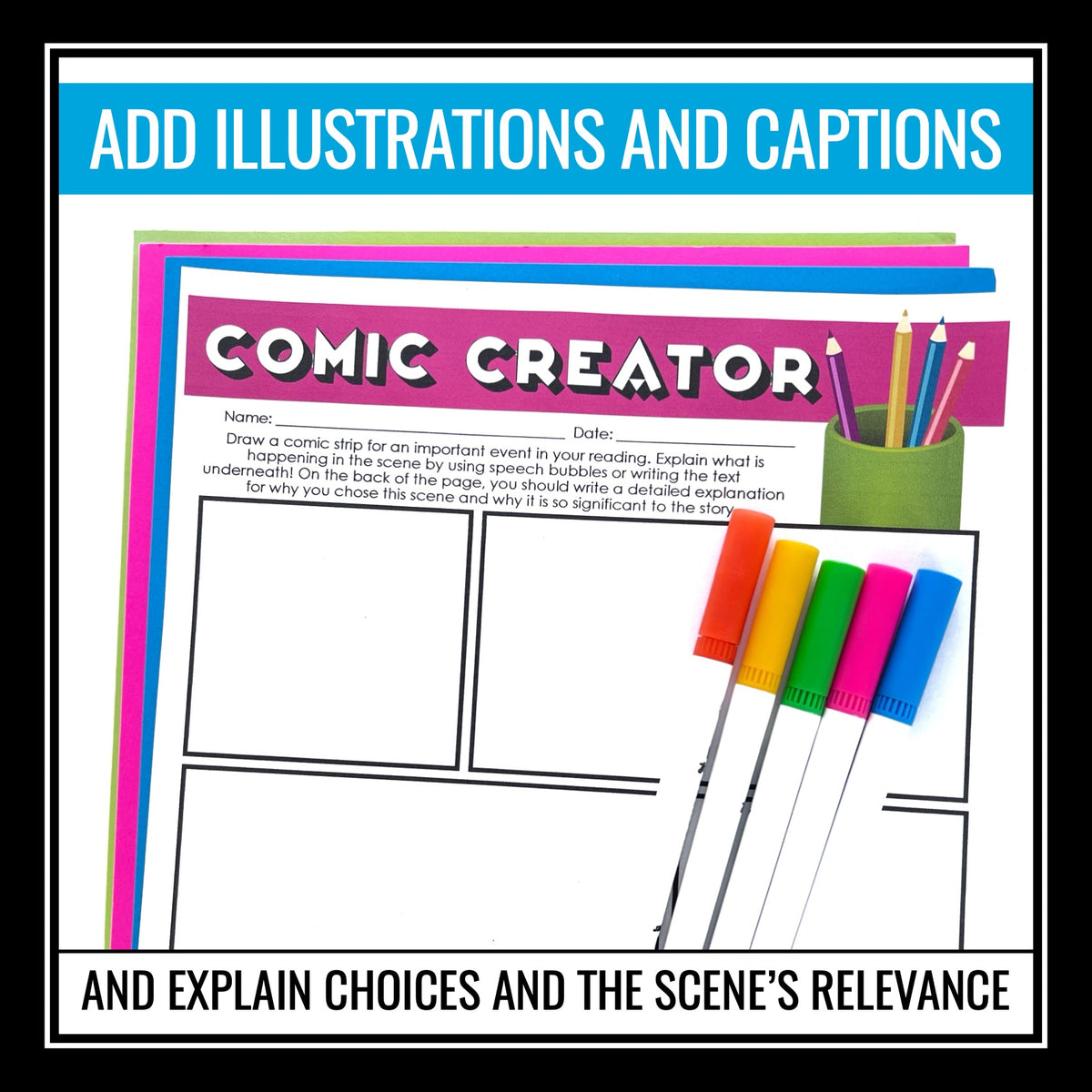 Comic Writing Assignment for Any Novel or Short Story - Drawing a Scen ...