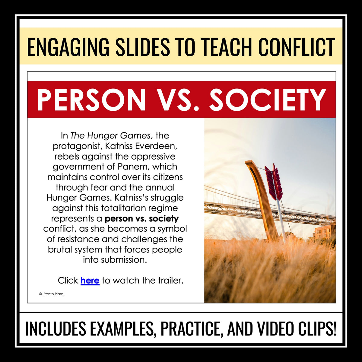 Types of Conflict Lesson - Slides & Story Elements Graphic Organizer A ...