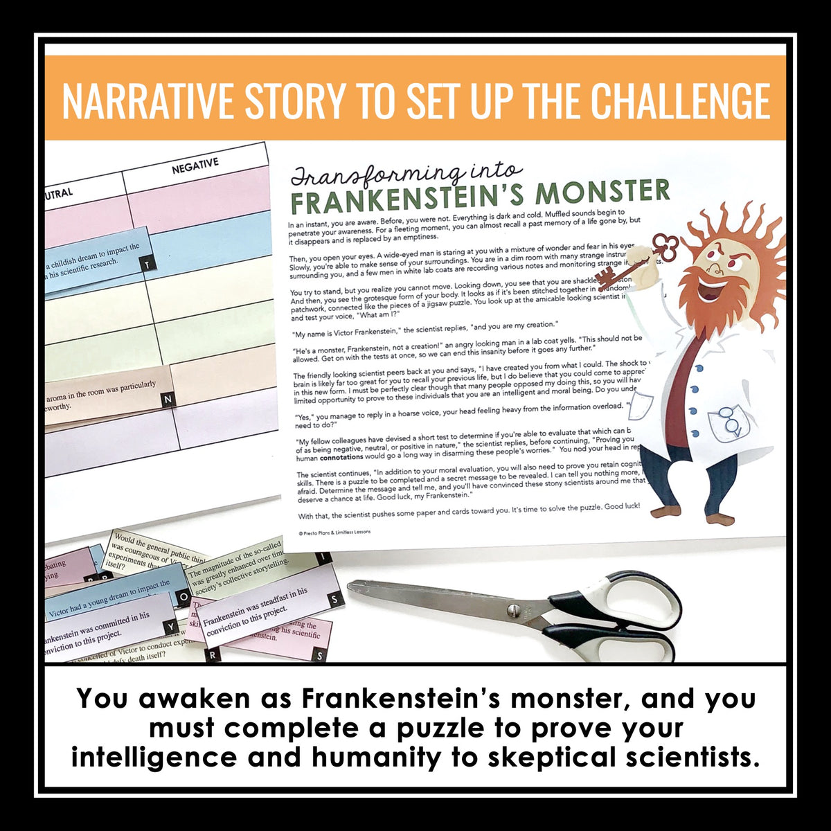 Connotation Vocabulary Word Practice Escape Activity Challenge, Slides ...