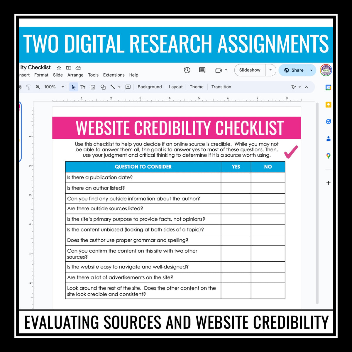 Credible Sources Media Literacy Online Research Slides & Activities ...