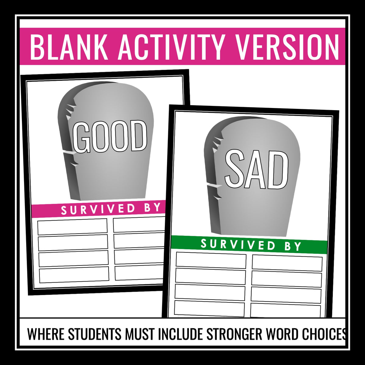 Word Choice Posters - Dead Word of The Week Interactive Classroom Bull ...