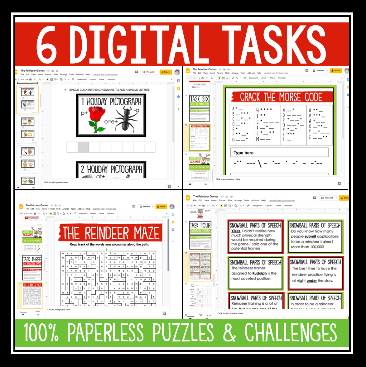 Christmas Escape Room Activity - The Reindeer Games Digital Breakout C ...