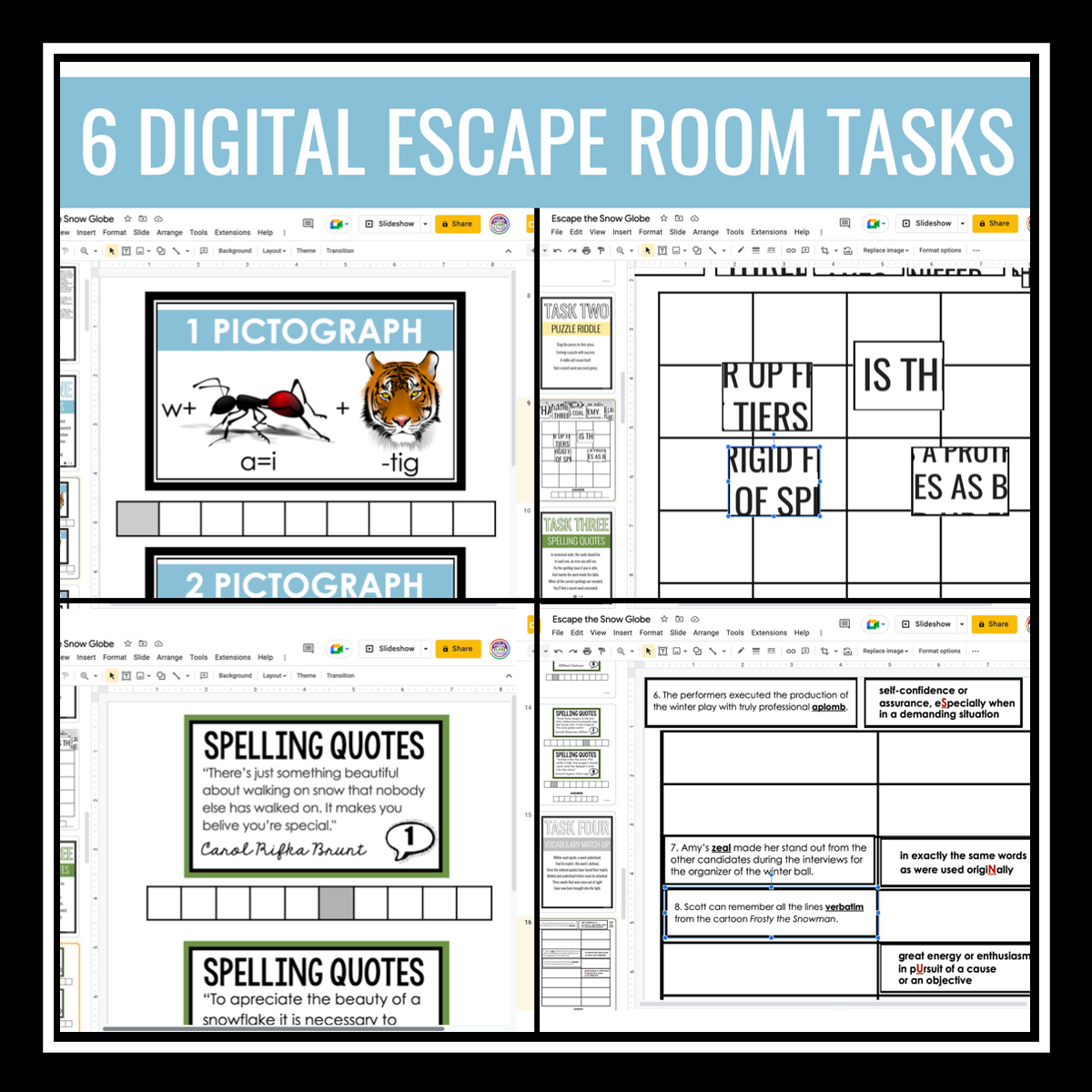 Christmas Digital Escape Room Winter Holiday Team Builder Escape the S ...