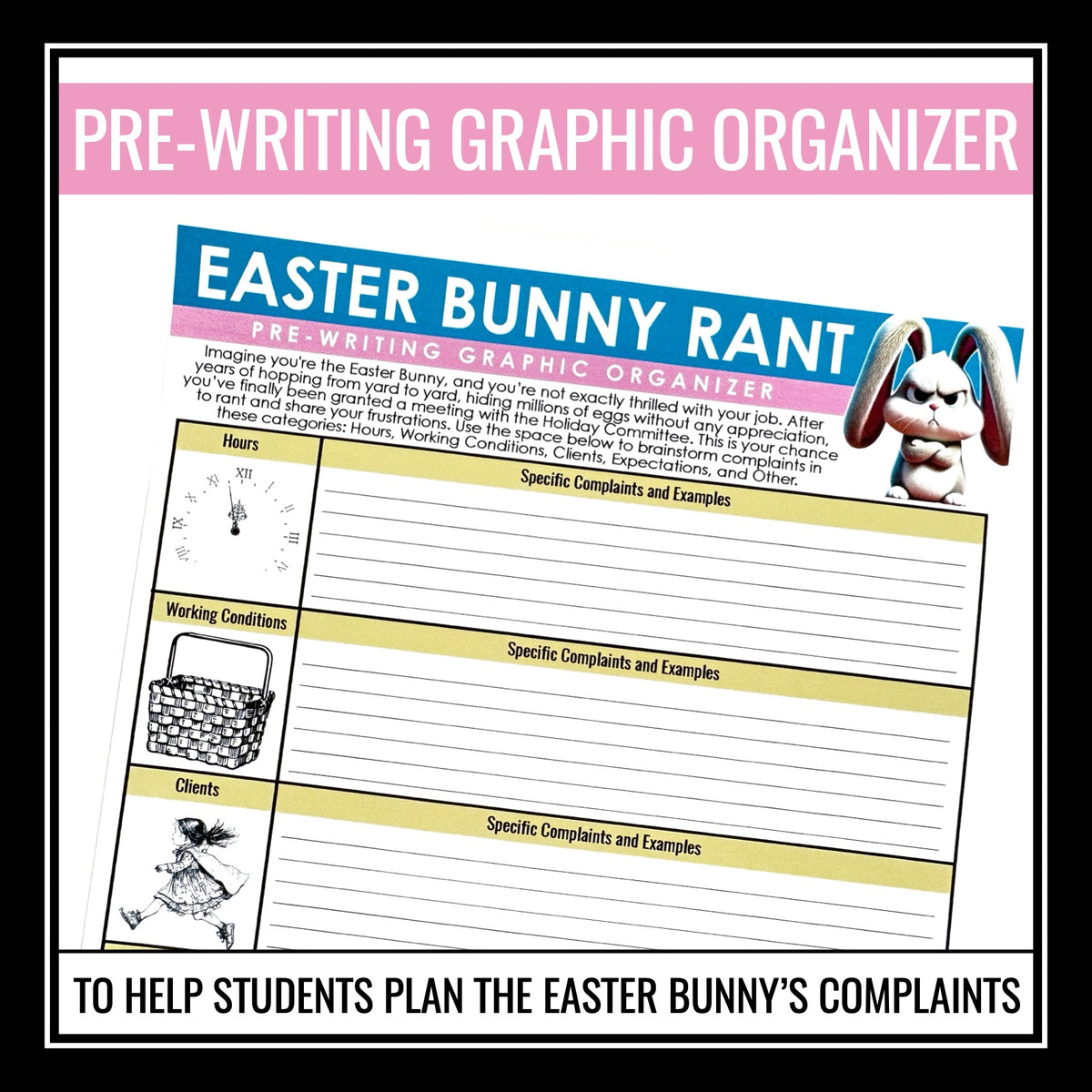 Easter Writing Activity – The Easter Bunny Rant Writing Creative Assig ...
