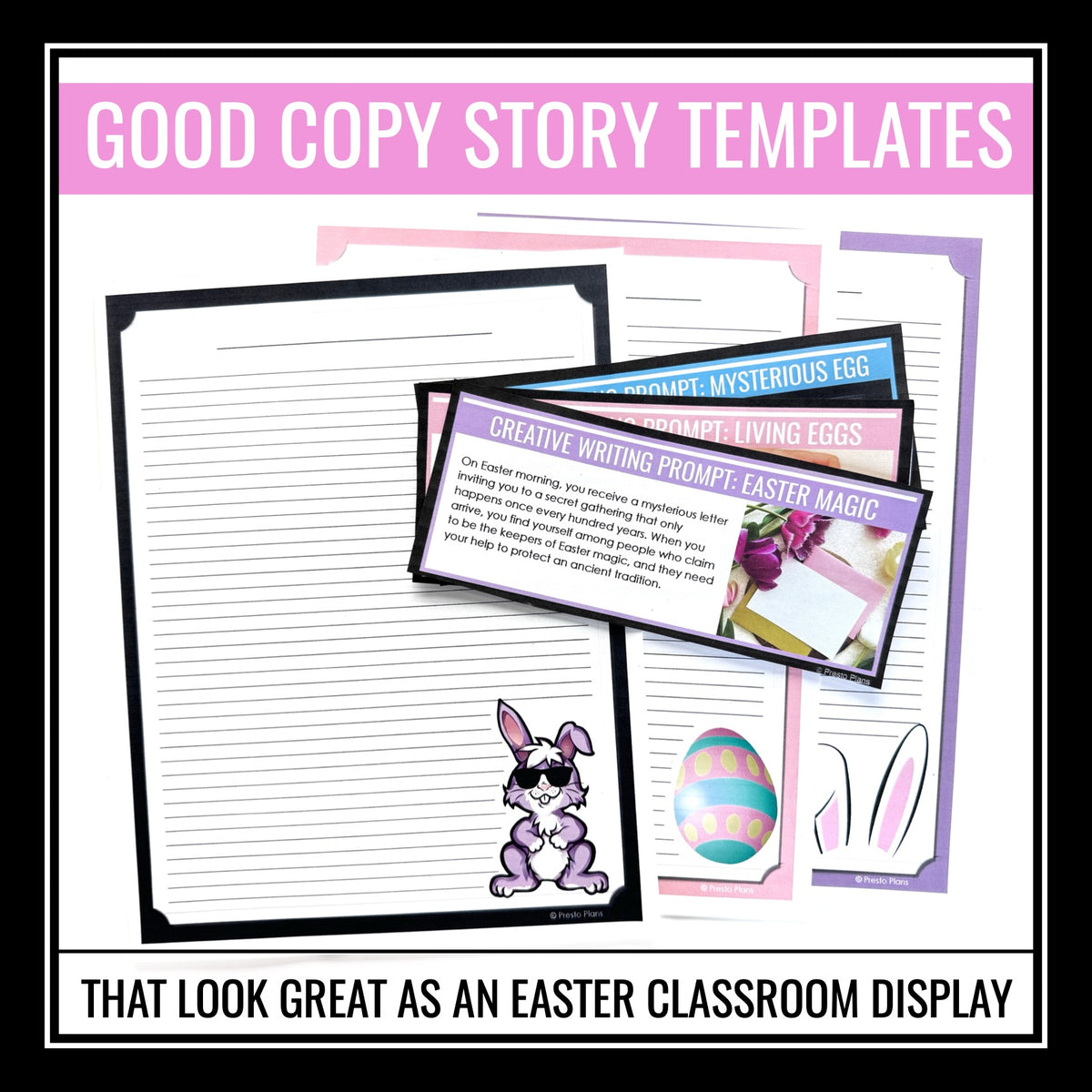 Easter Writing Prompts Activities and Student Gift Holiday Bookmarks ...