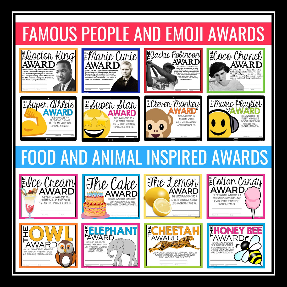 End of the Year Awards Bundle - 500+ Creative Student Award Certificat ...