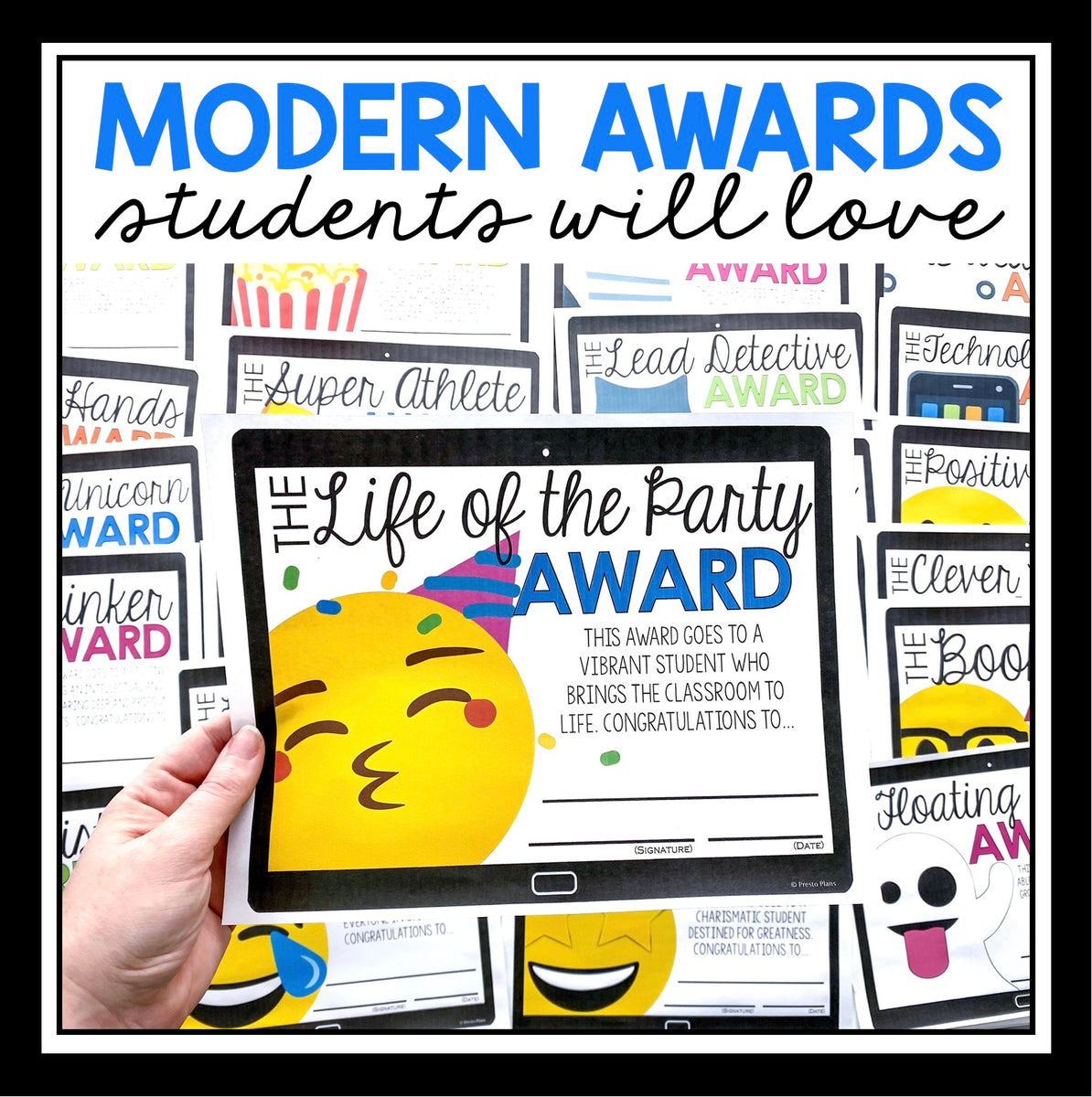 End of the Year Awards - Emoji Edition Creative Student Award Certific ...