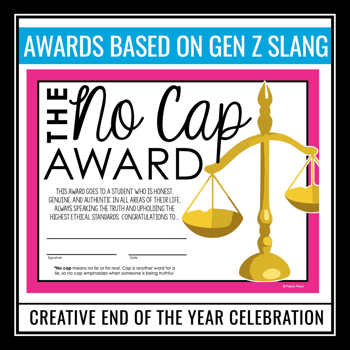 End of the Year Awards - Gen Z Slang Edition Student Awards Certificat ...