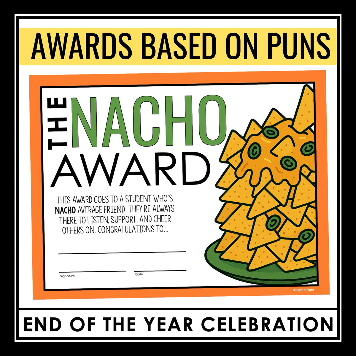 End of the Year Awards - Pun Edition Student Award Certificates Vol 2 ...