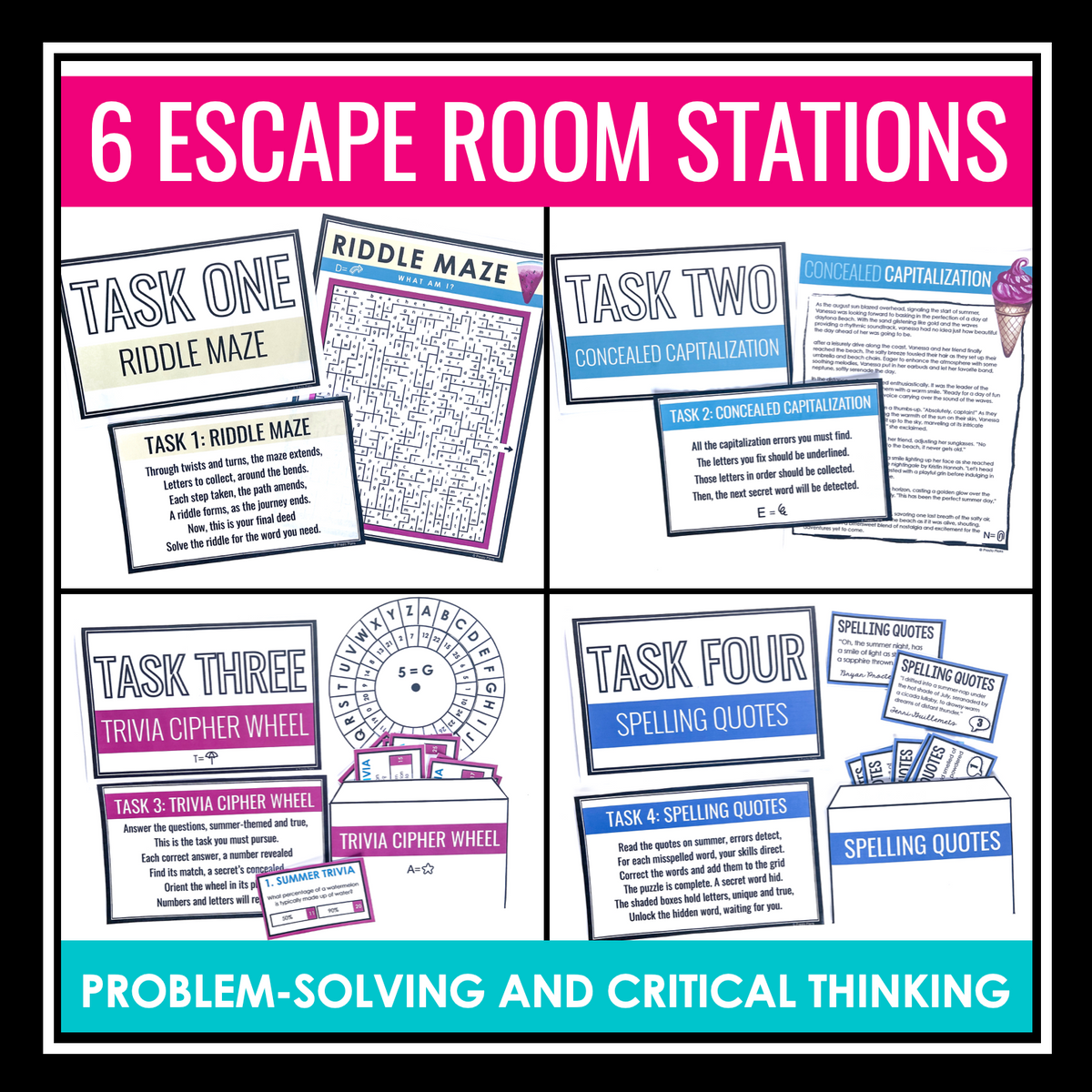 End of the Year Escape Room - Escape to Summer Break Breakout Game Act ...