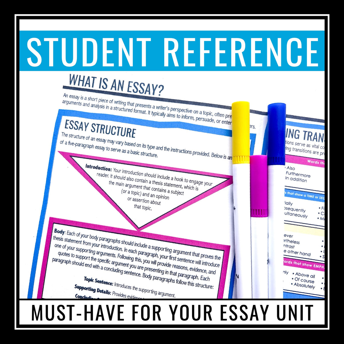 Essay Writing Introduction Booklet - Academic Essay Writing Student Re ...