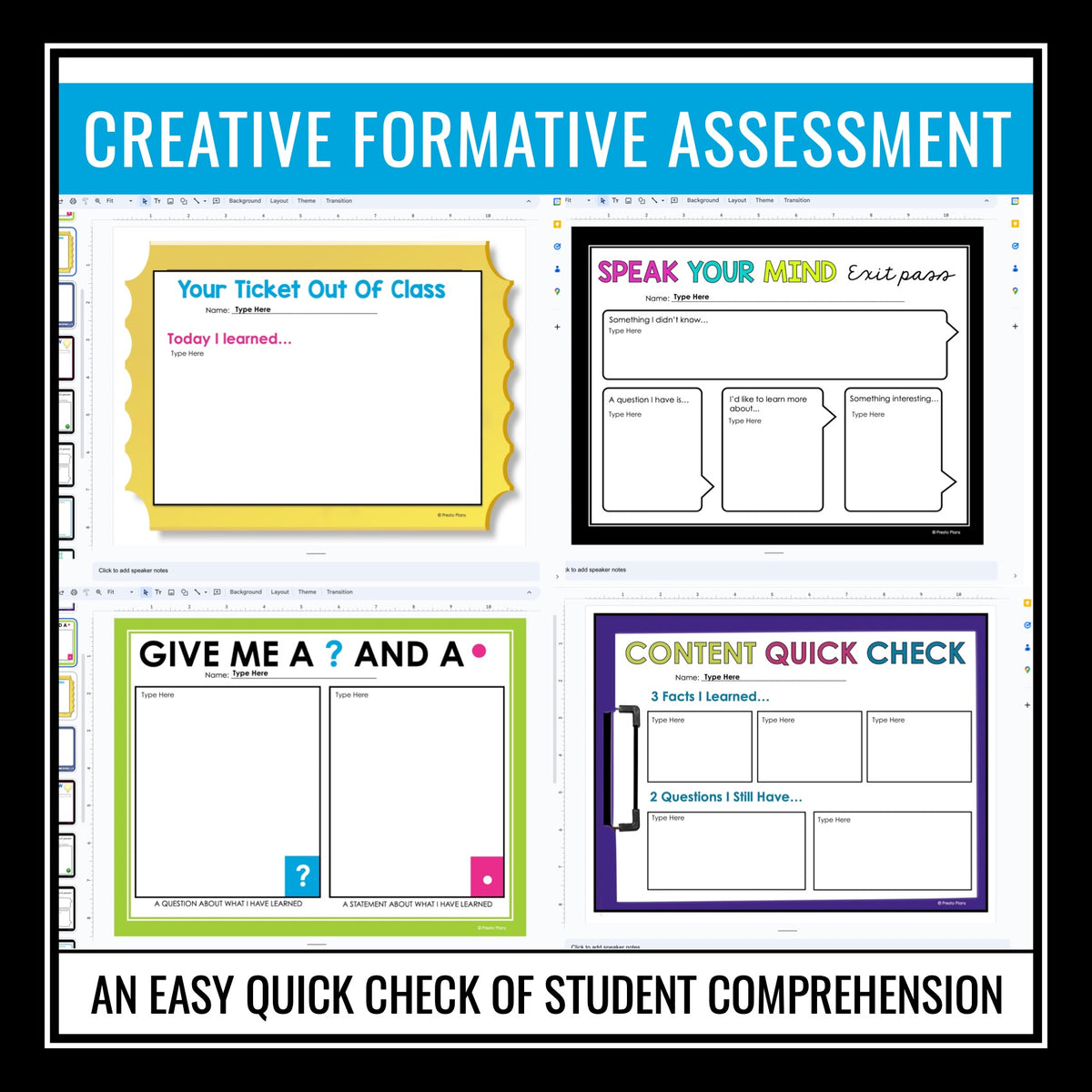 Exit Tickets for Any Subject - Digital Comprehension Exit Slips or Exi ...
