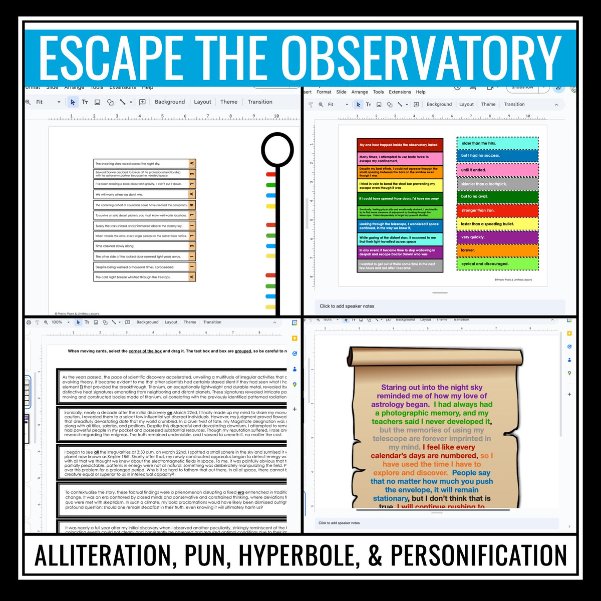 Figurative Language Escape Room Bell Ringer Activities Bundle - Digita ...