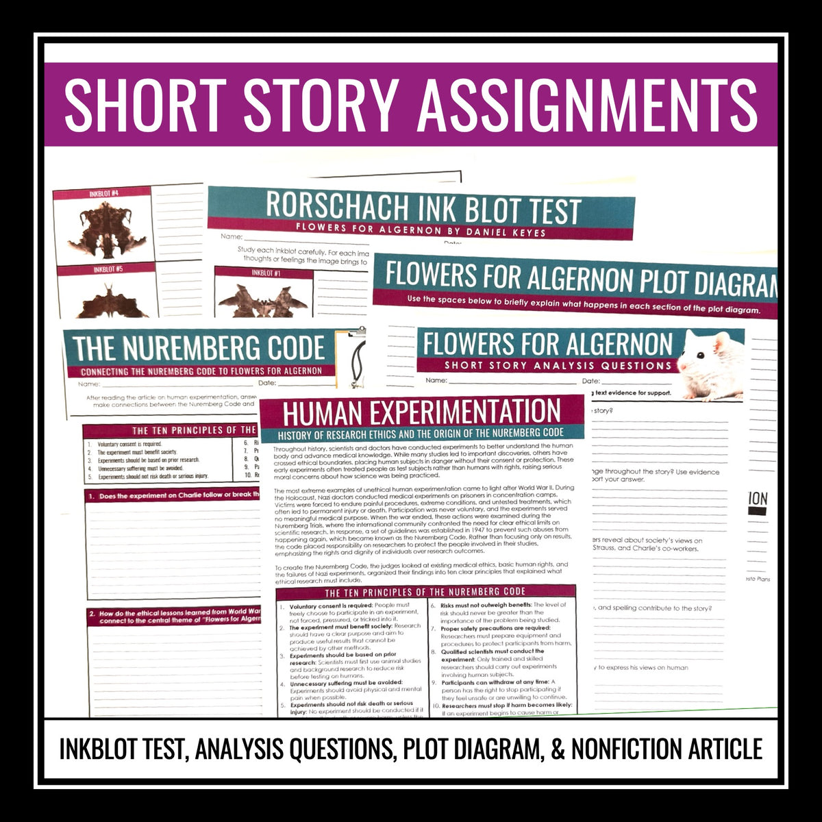 Flowers for Algernon by Daniel Keyes Short Story Lesson, Slides, & Ass ...