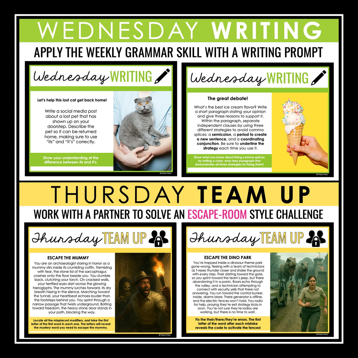 Grammar Bell-Ringers - Weekly Grammar Skills Middle & High School ELA ...