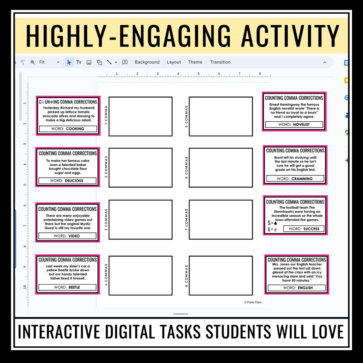 Grammar Digital Escape Room - Commas, Spelling, Homophones, Capitaliza ...