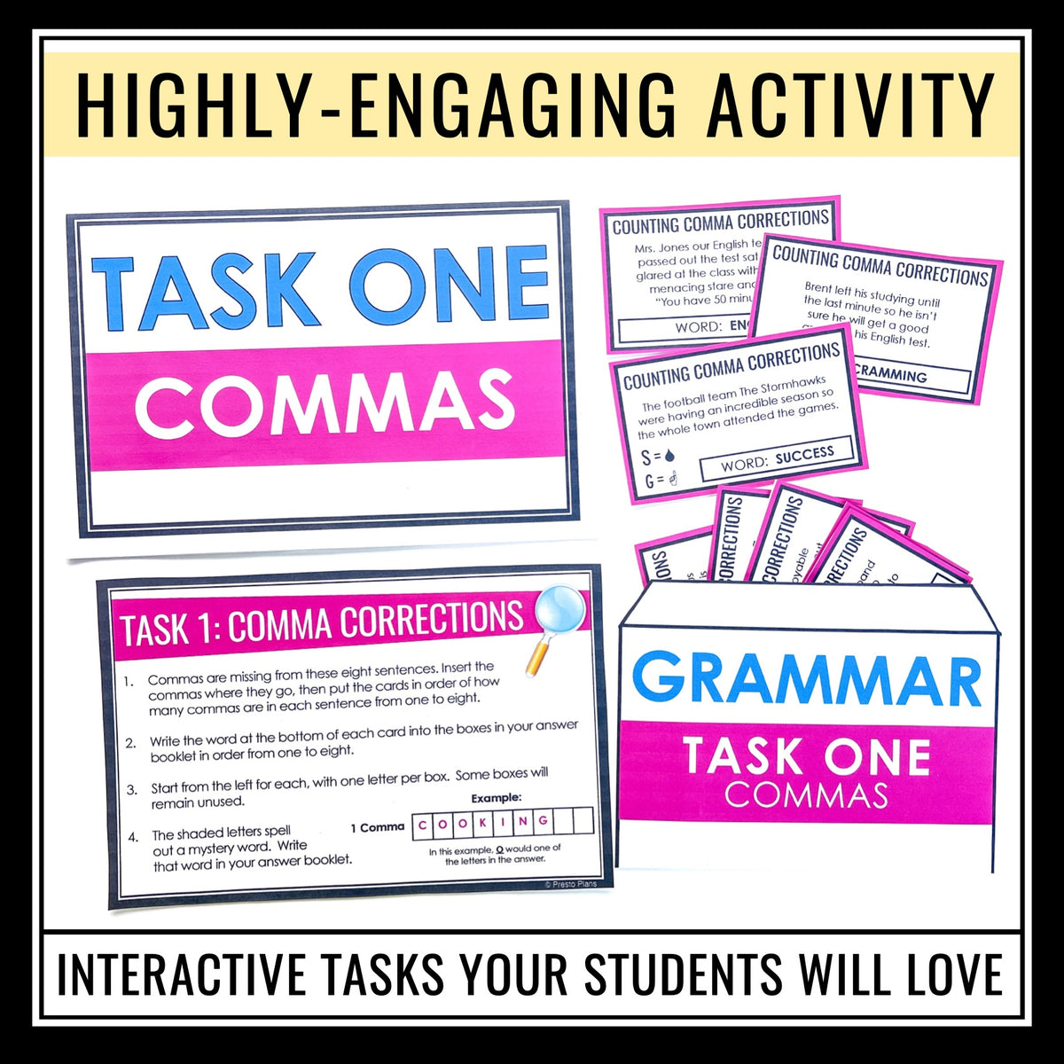 Grammar Escape Room Activity - Commas, Spelling, Homophones, Capitaliz ...