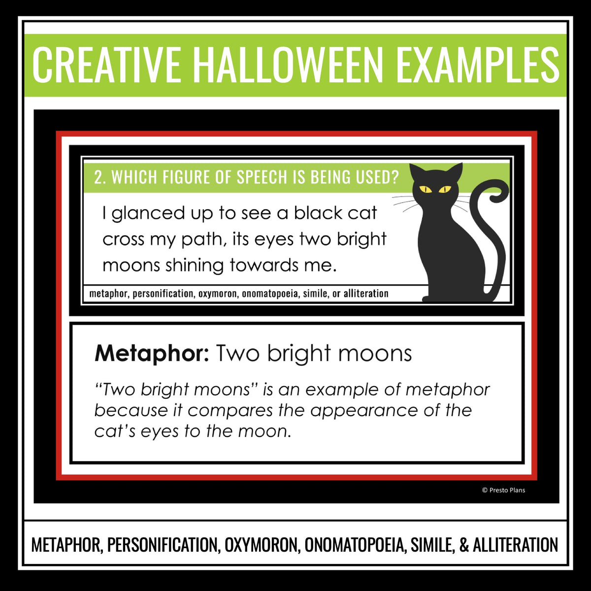 Halloween Figurative Language Activity - Literary Devices Digital Task ...