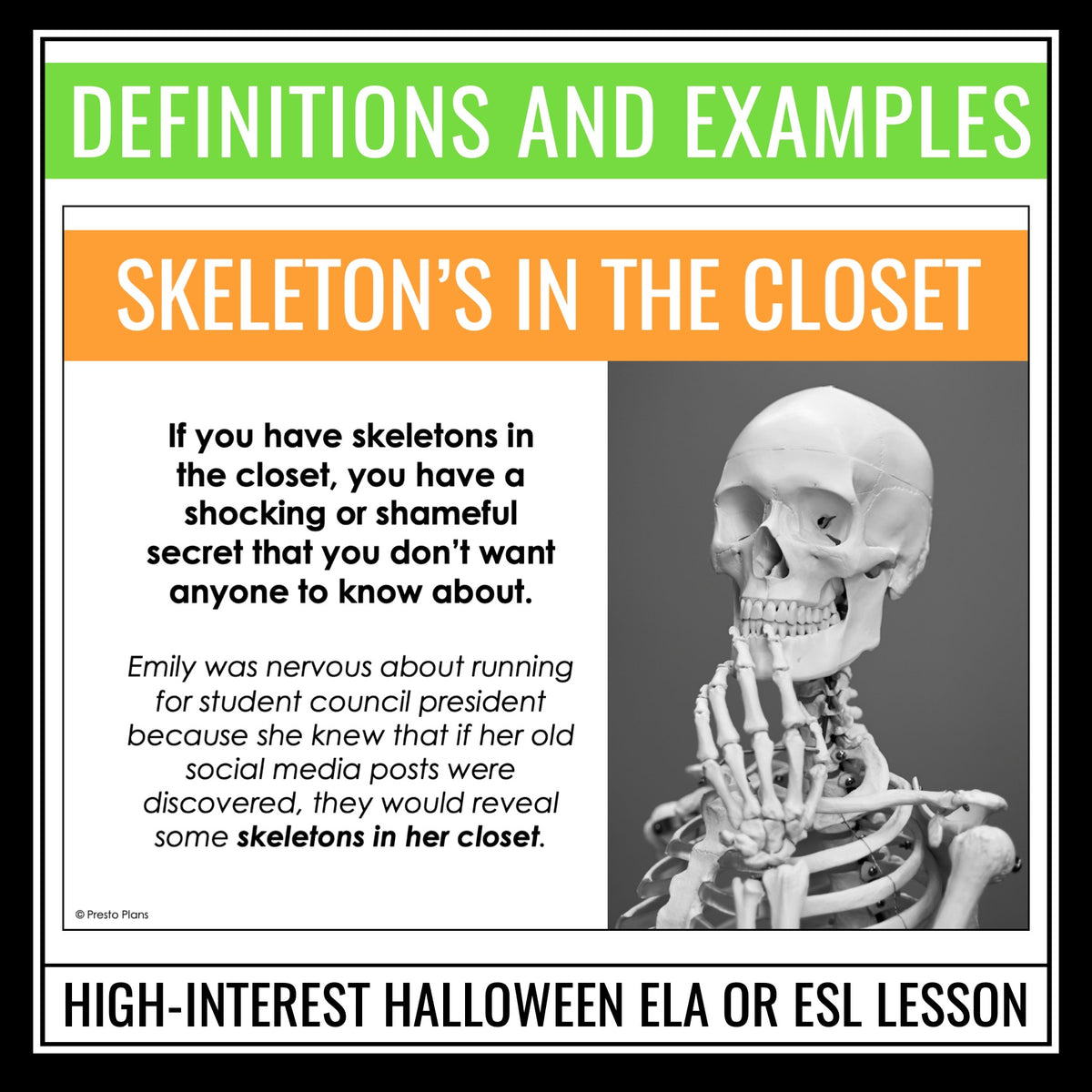 Halloween Idioms Presentation and Assignment - Halloween Expressions A ...