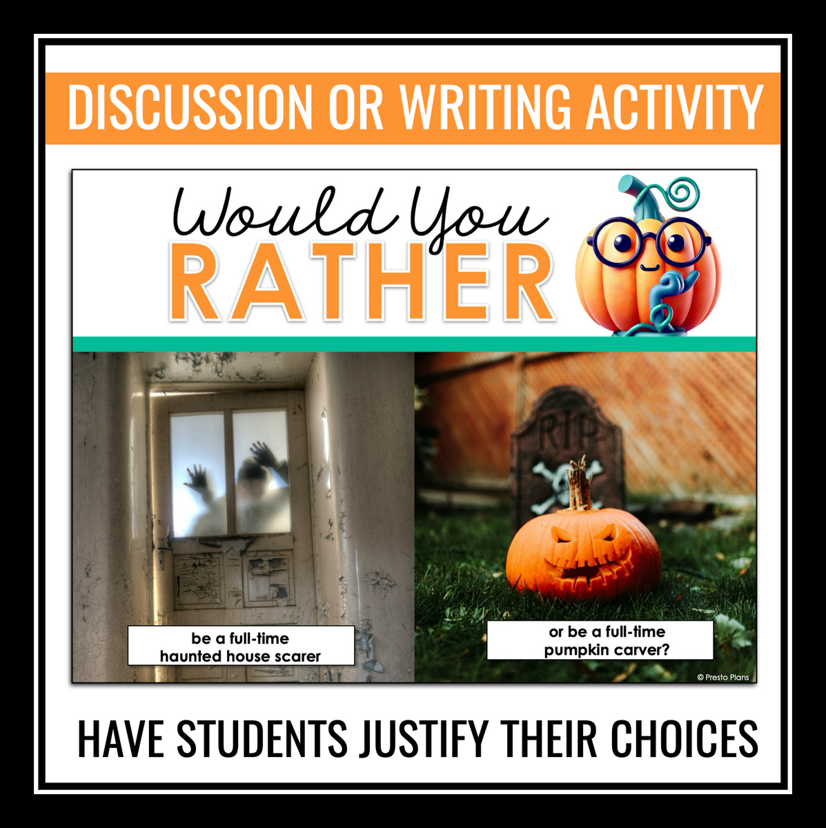 Halloween Would You Rather Questions Activity - Discussion or Writing ...