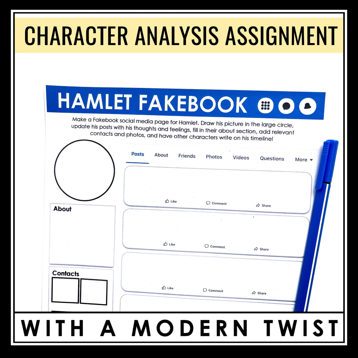 Hamlet Character Assignment - Create a Character's Social Media - Shak ...