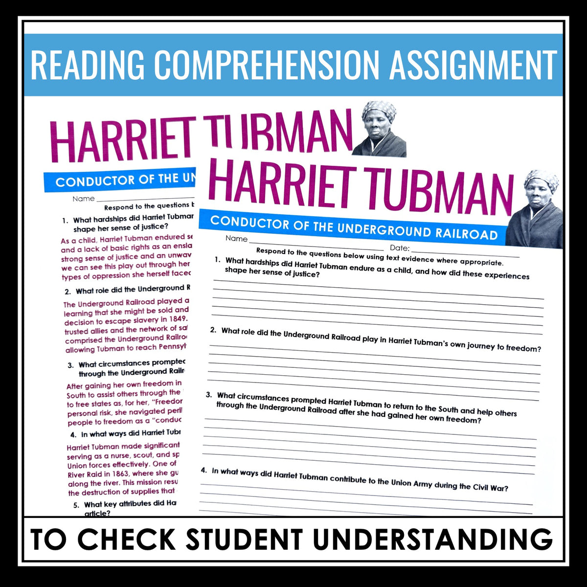Harriet Tubman Biography, Slides & Questions - Black History & Women's ...