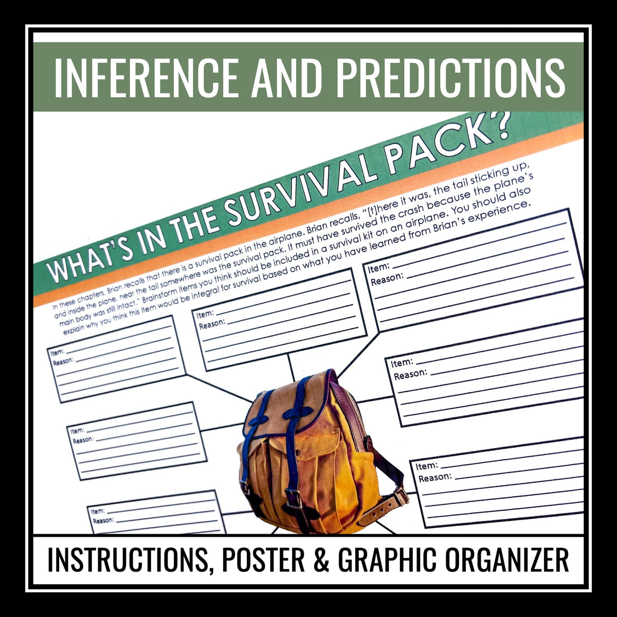 Hatchet Activity - Survival Pack Creative Assignment for Gary Paulsen ...