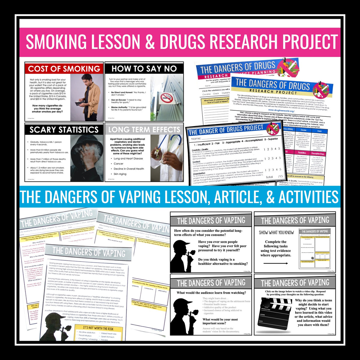 Health Unit - Smoking, Alcohol, Relationships, Energy Drinks, Drugs ...