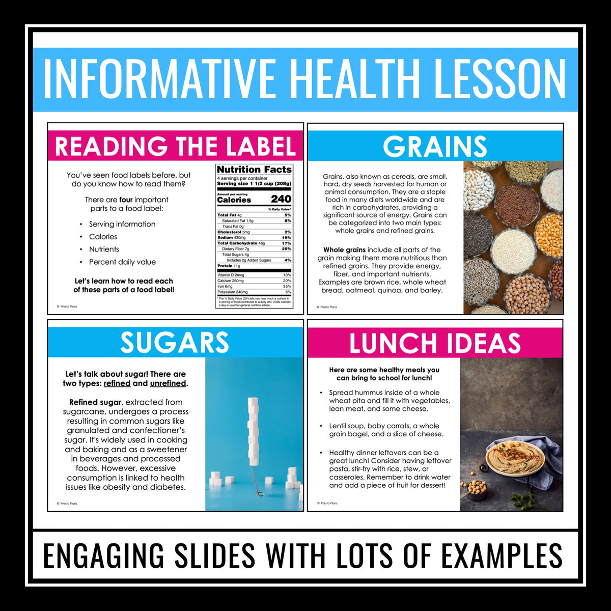 Healthy Eating Lesson - Nutrition Health Presentation & Meal Planning ...