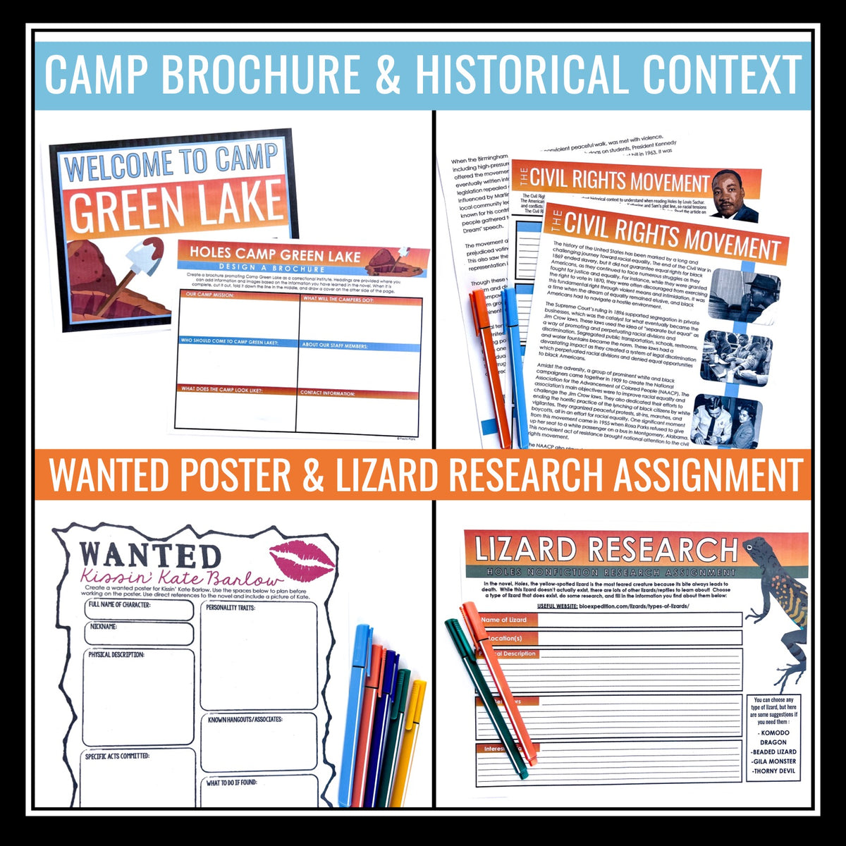 Holes Activity Bundle - Creative Novel Activities and Assignments Loui ...