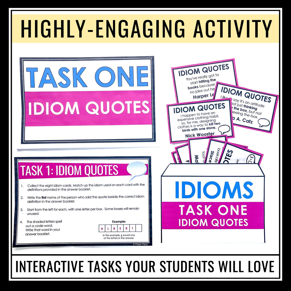 Idiom Escape Room Activity - Idiomatic Expressions Breakout Stations R ...