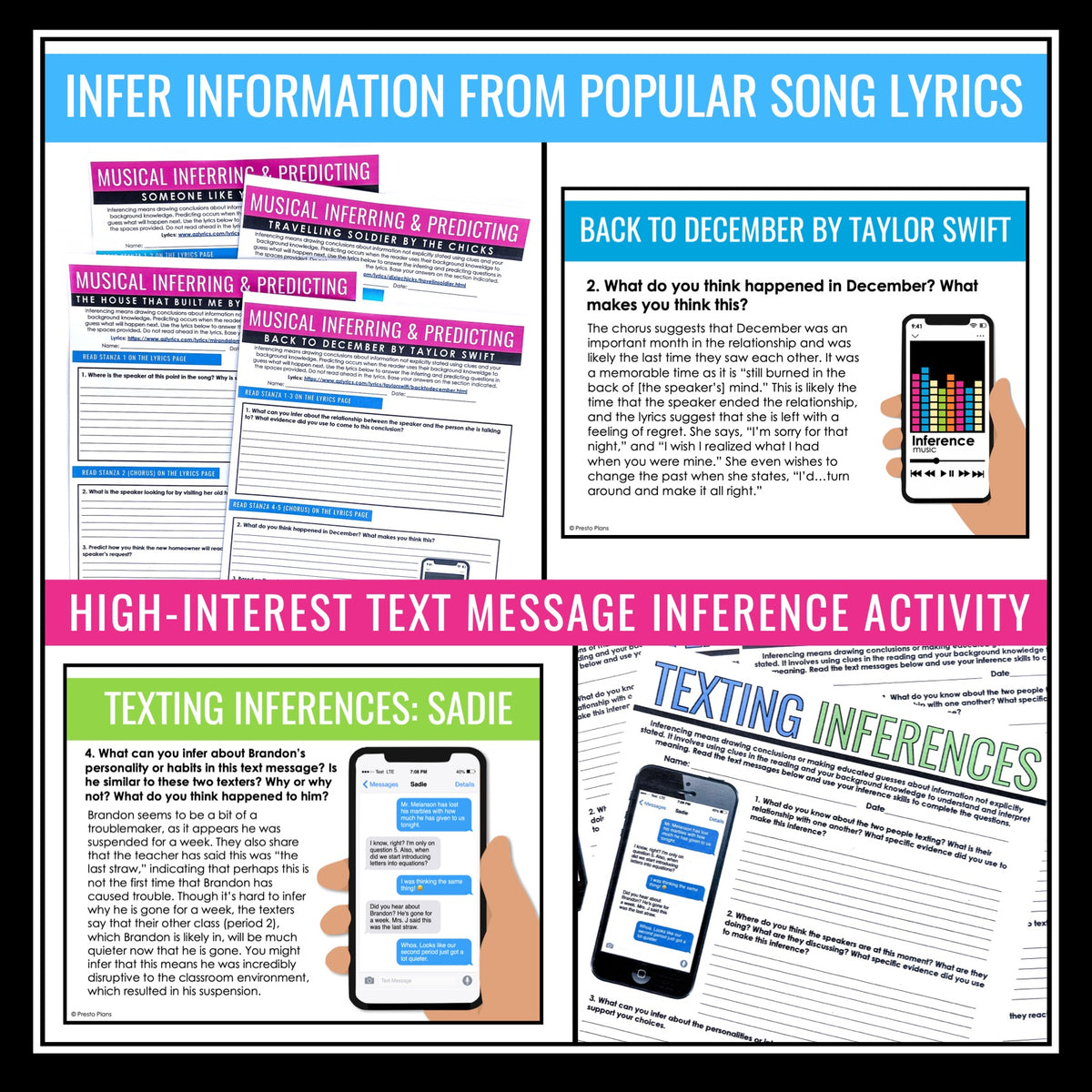 Inference Activities, Assignments, and Presentations - Activity Readin ...