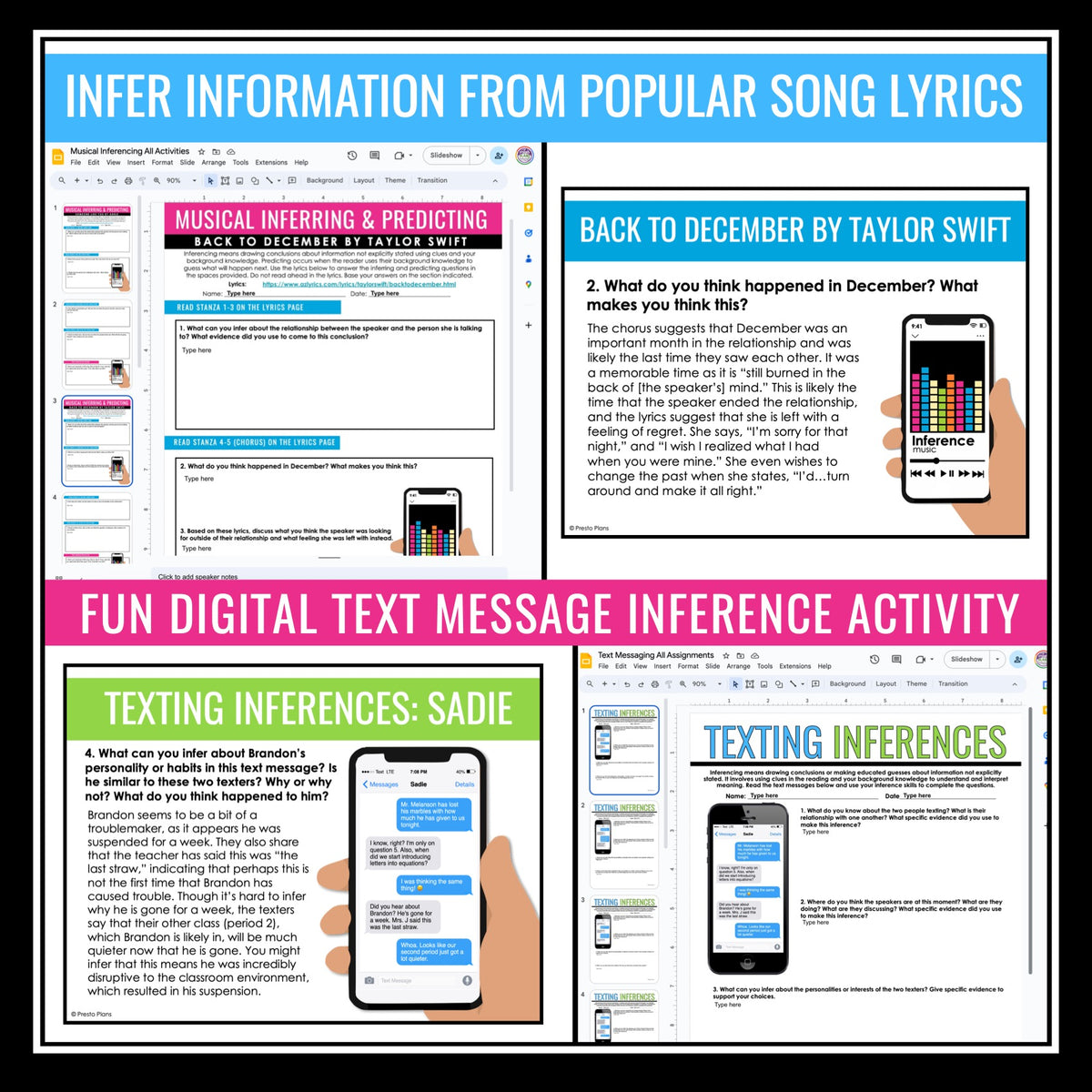 Inference Activities, Assignments, and Presentations - Digital Activit ...