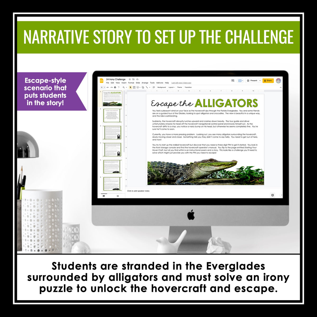 Irony Slides & Verbal, Dramatic, Situational Digital Reading Escape Ac ...