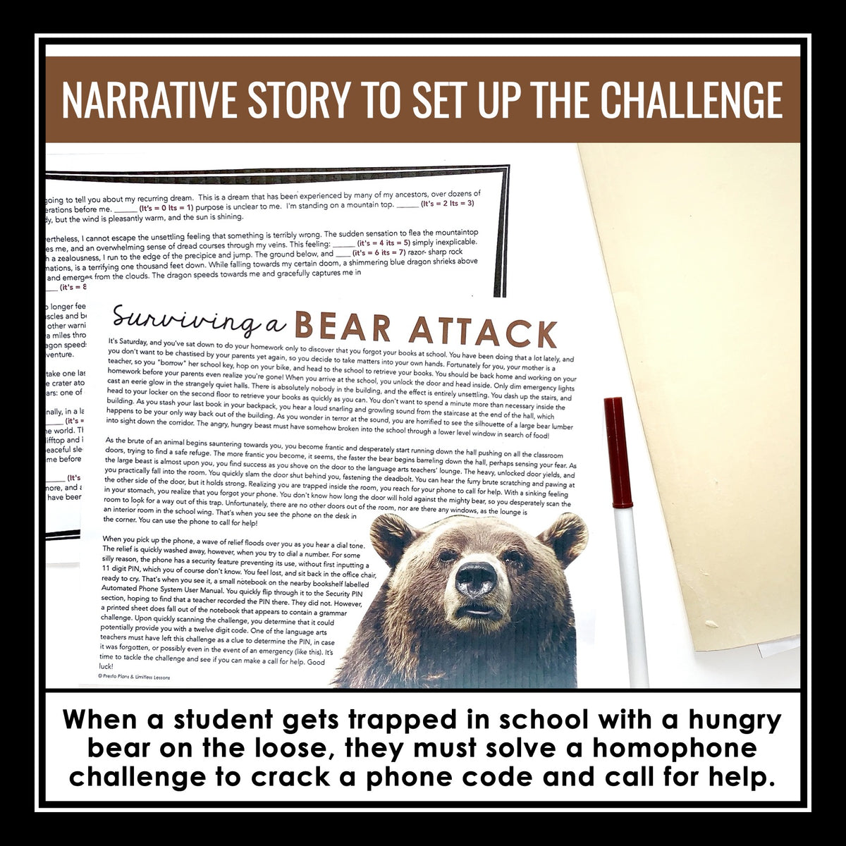 It's vs. Its Homophones Escape Room Style Grammar Game, Slides, & Quiz ...