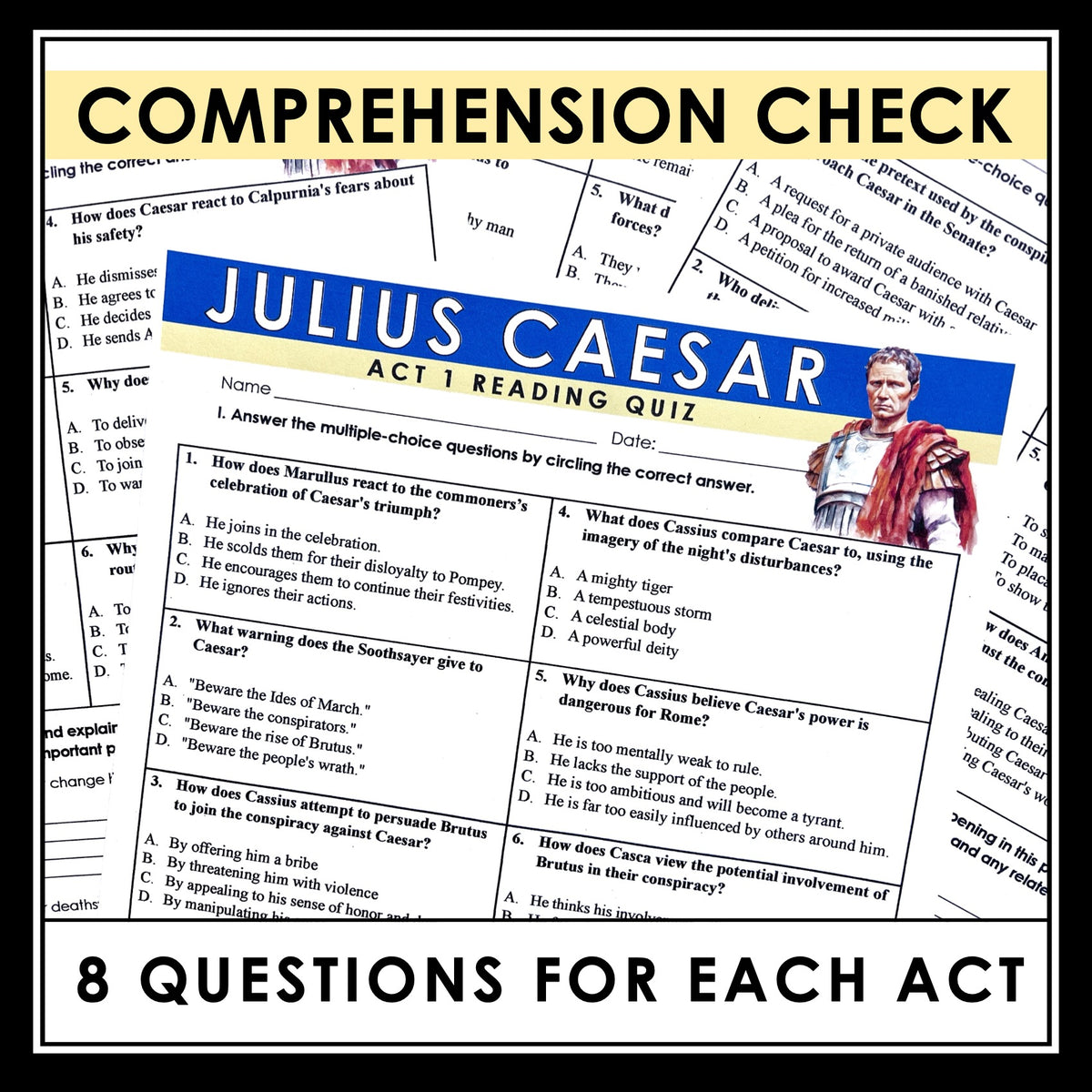 Julius Caesar Quizzes - Multiple Choice and Quote Quizzes for Shakespe ...