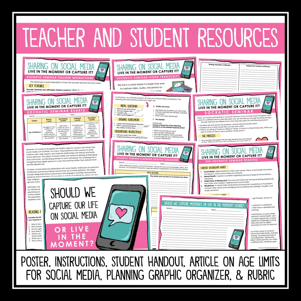 Socratic Seminar - Life on Social Media Discussion Slides, Organizers ...