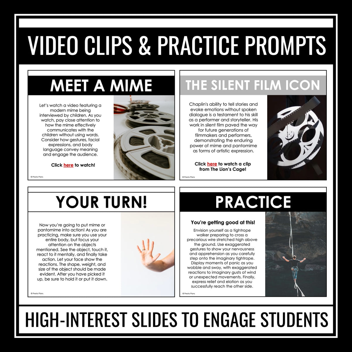 Mime and Pantomime Drama Lesson - Theater Presentation & Scene Starter ...