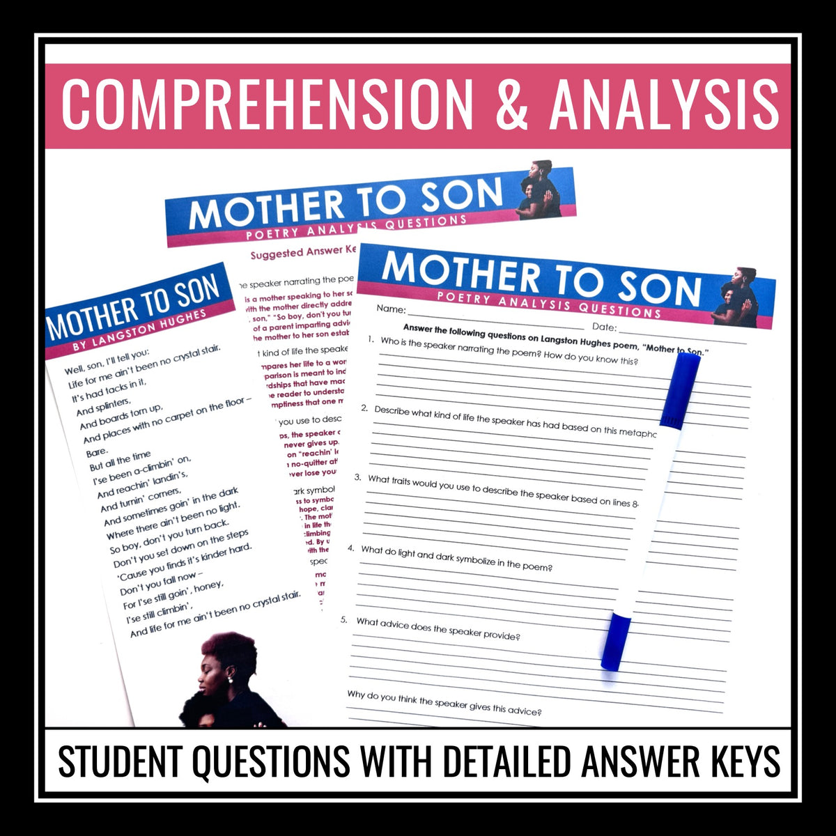 Mother to Son by Langston Hughes - Poetry Presentation and Assignments ...
