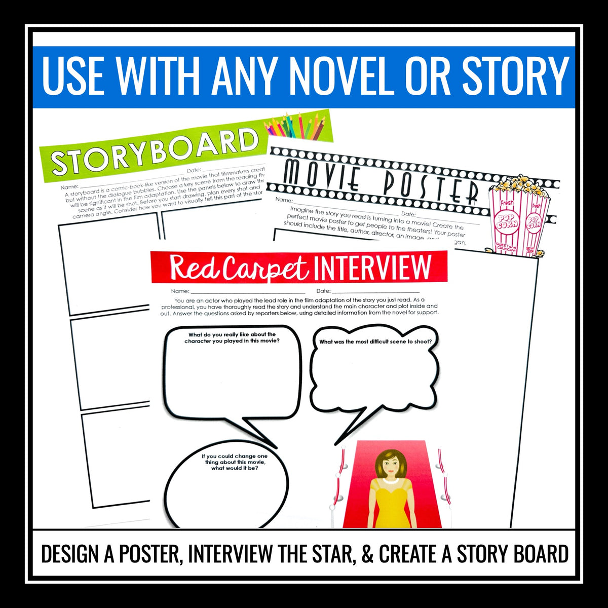 Novel or Short Story Project - Turn a Story into a Movie Book Report A ...