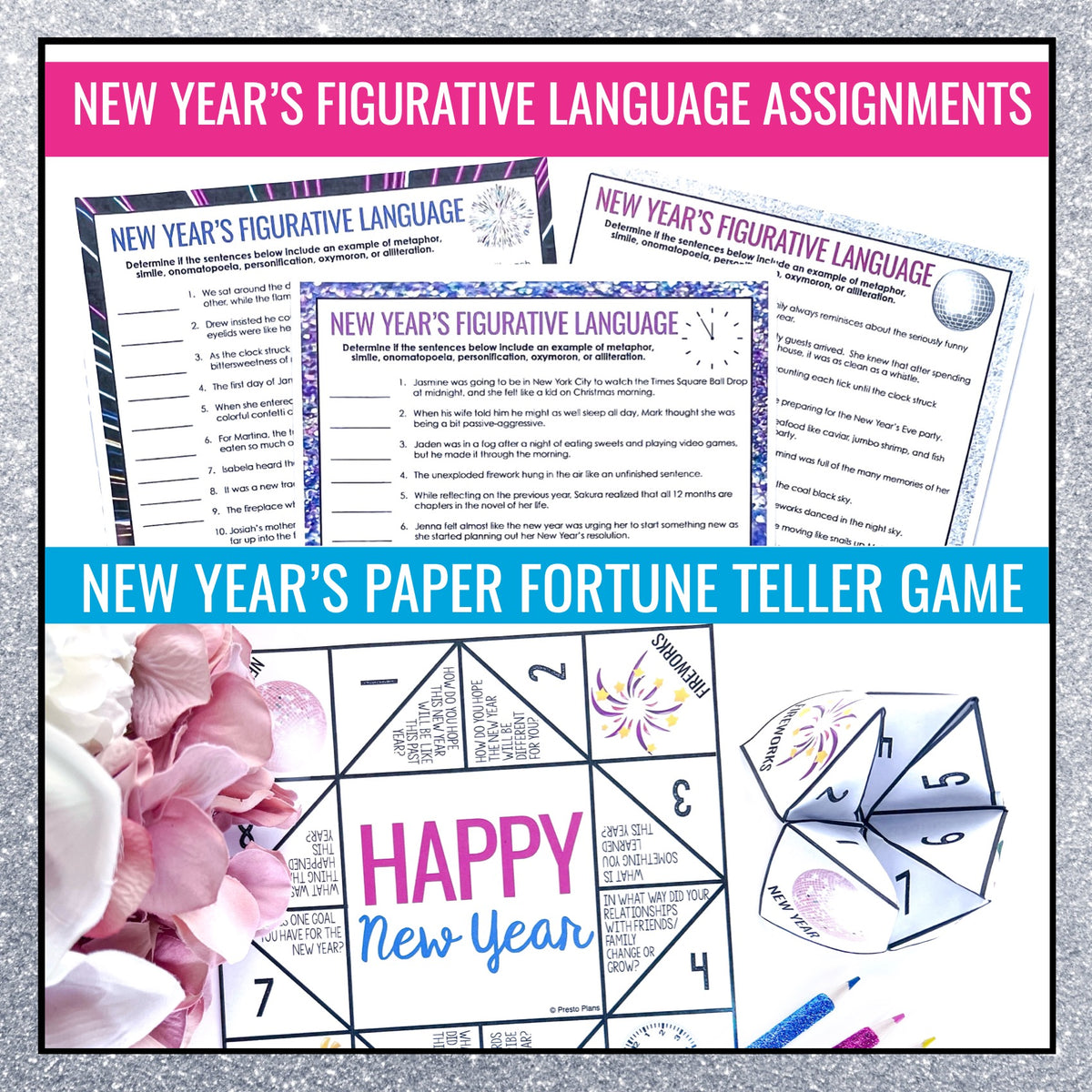 New Year's Activity Bundle - Assignments, Games, and Activities for th ...