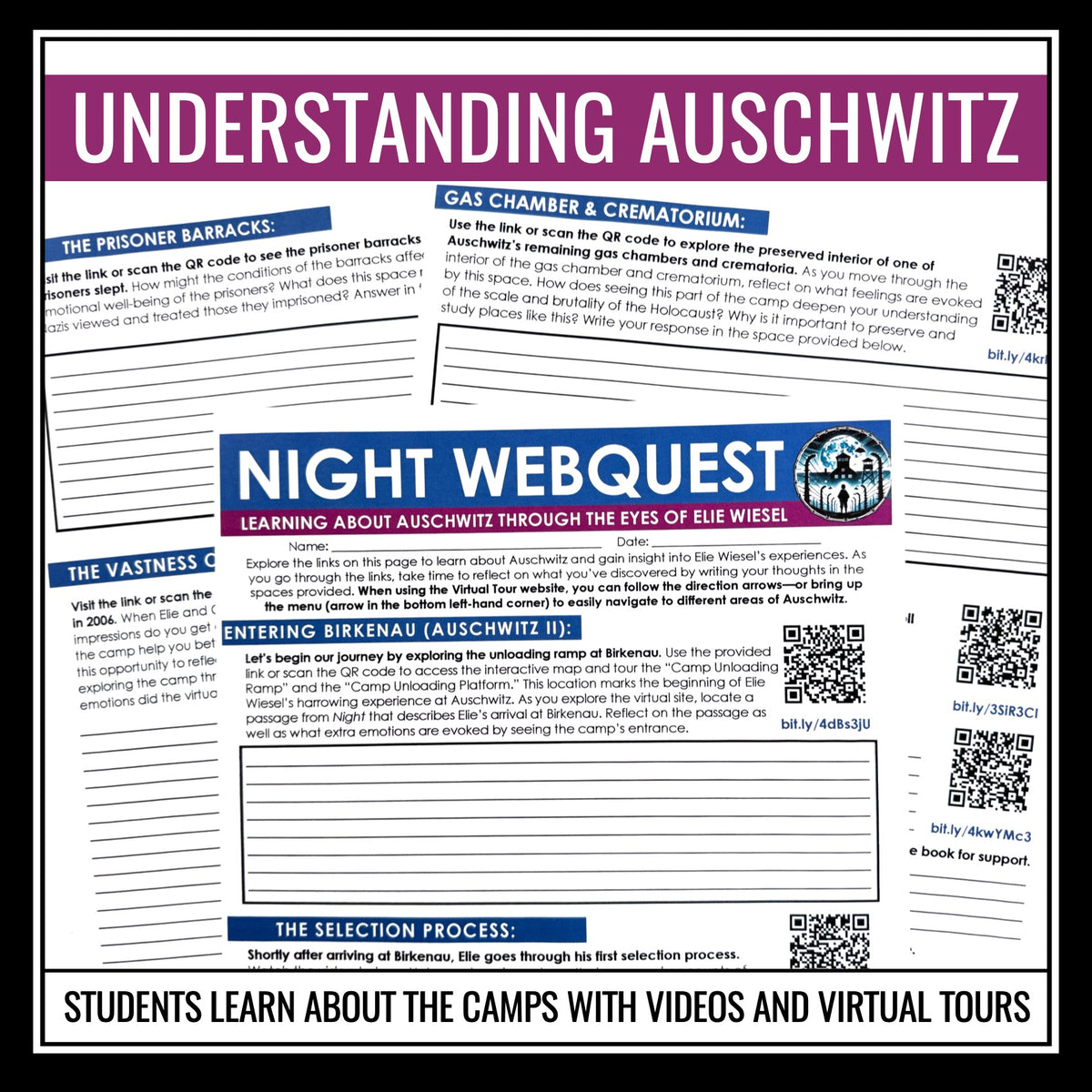 Night by Elie Wiesel Activity - Auschwitz WebQuest Historical Context ...