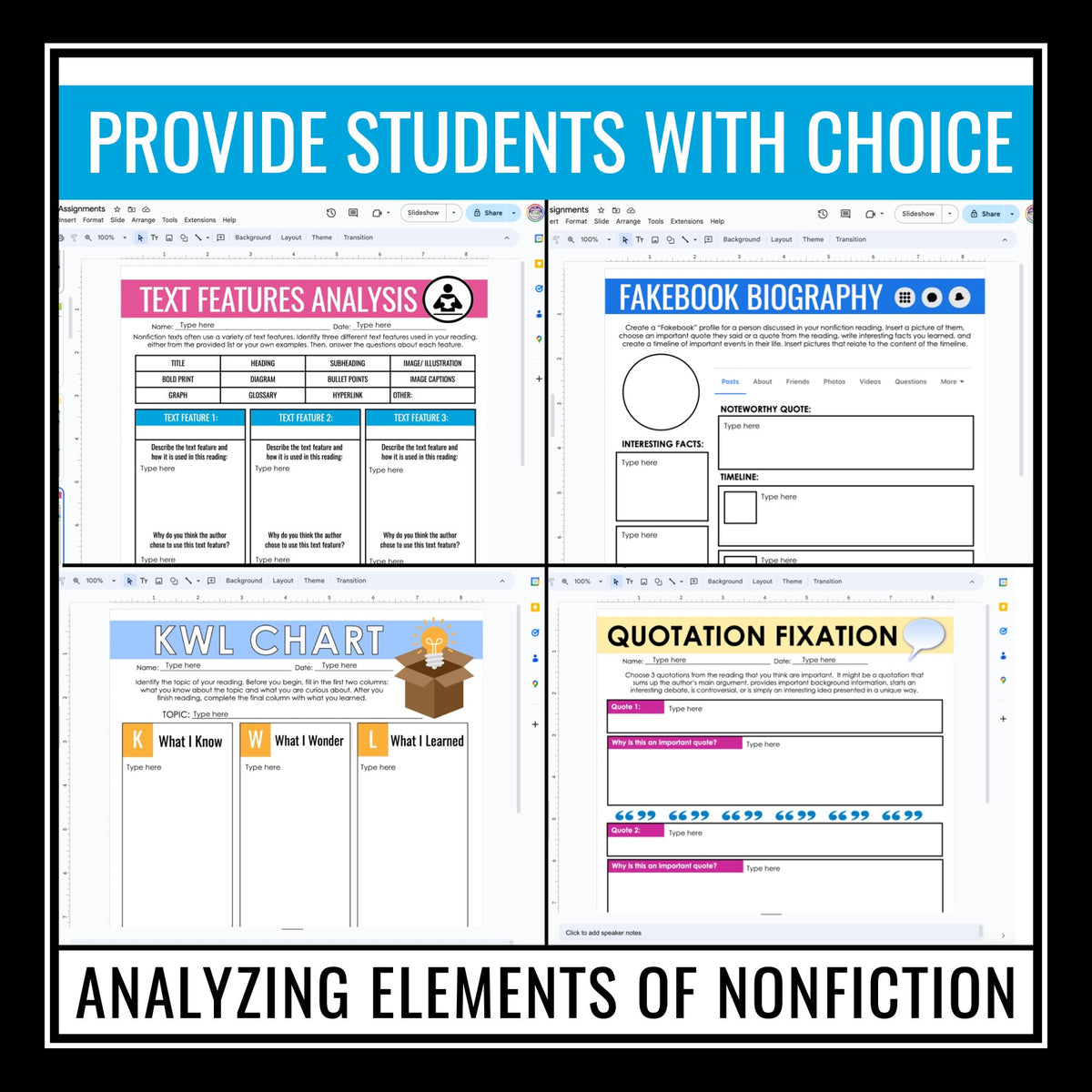Nonfiction Digital Assignments For Any Text - Informational Reading Ac ...
