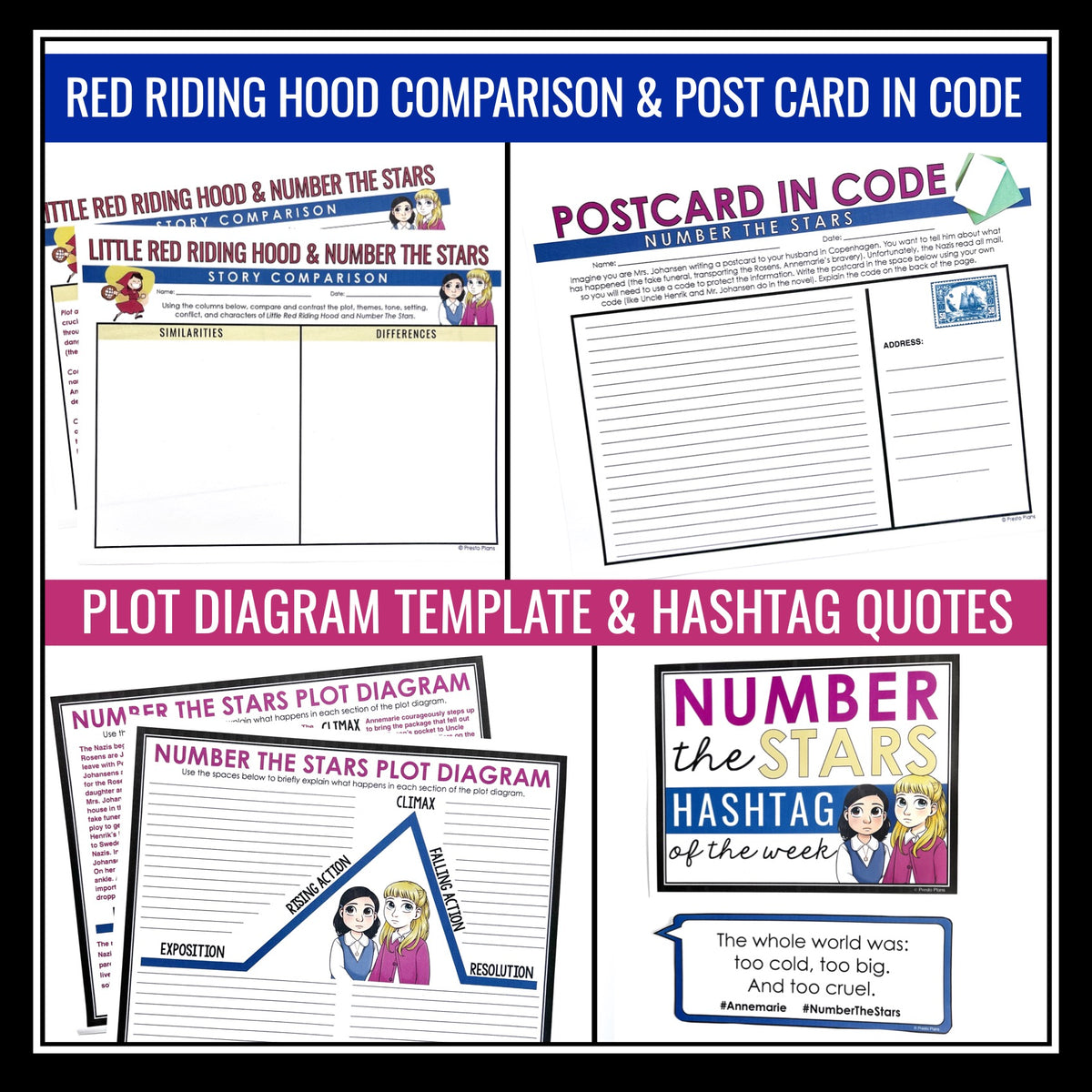 Number the Stars Activity Bundle - Creative Activities & Assignments L ...