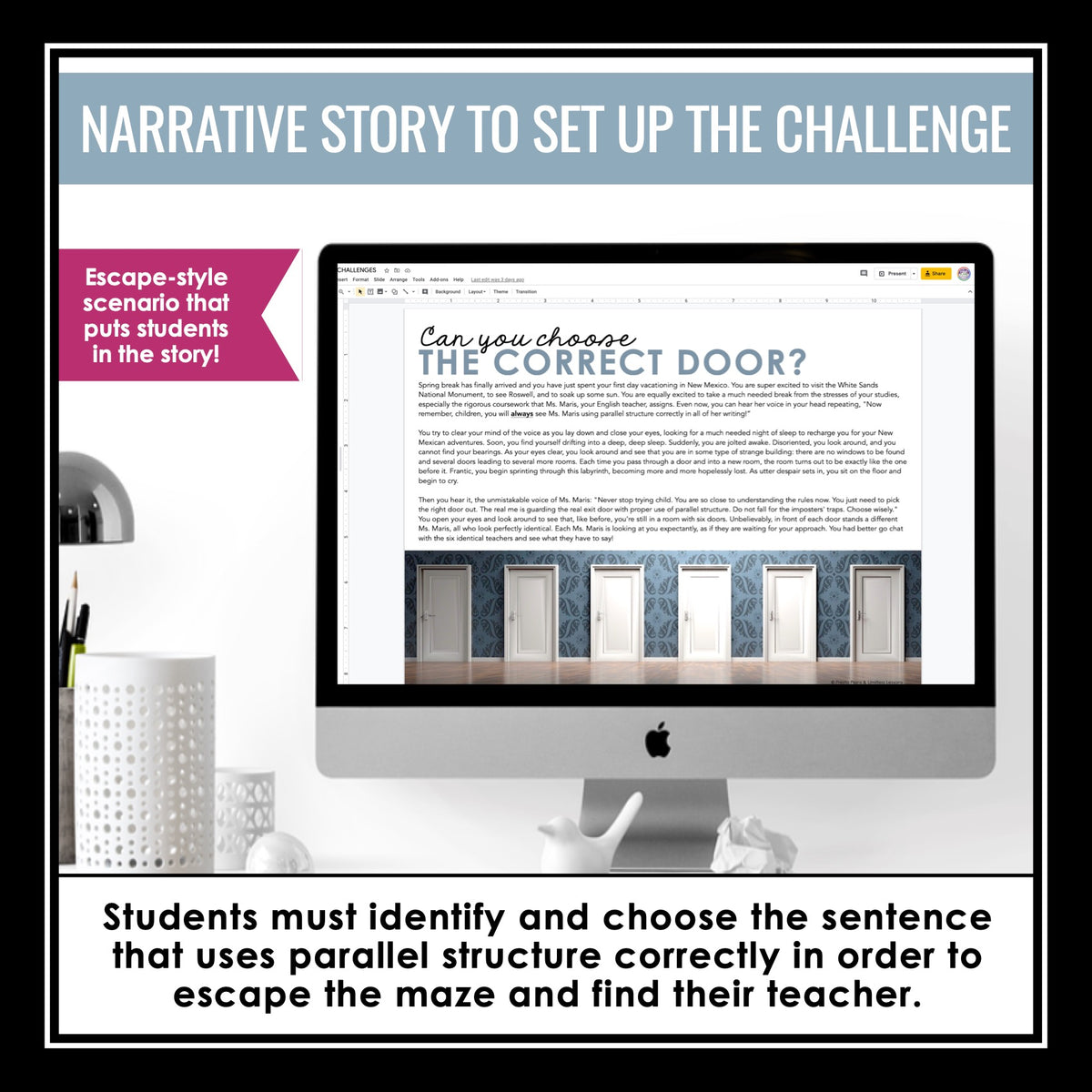 Parallel Structure Grammar Escape Room Digital Activity, Google Slides ...