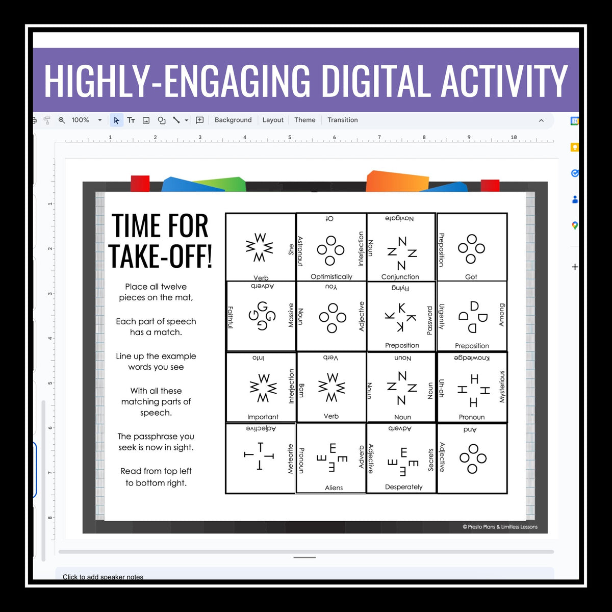 Parts of Speech Escape Room Bell Ringers - Digital Classroom Grammar G ...